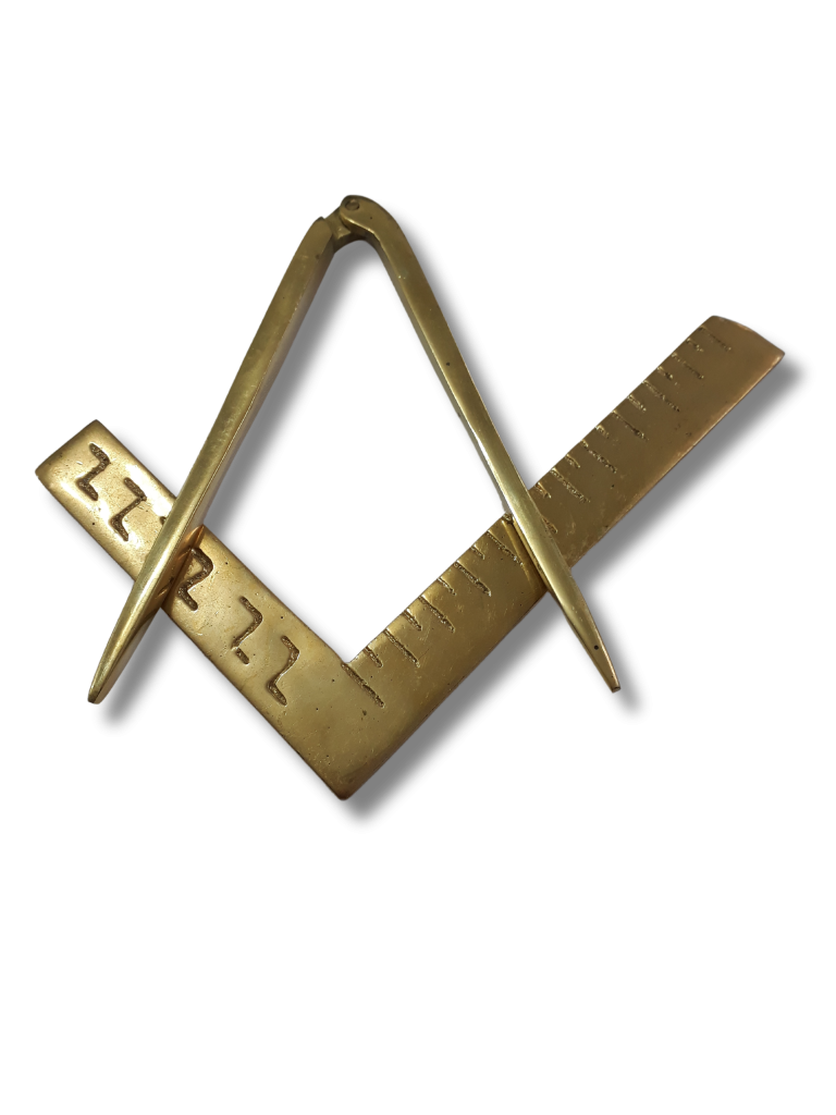Met 05 - Esquadro e Compasso em Bronze - Maçom Center